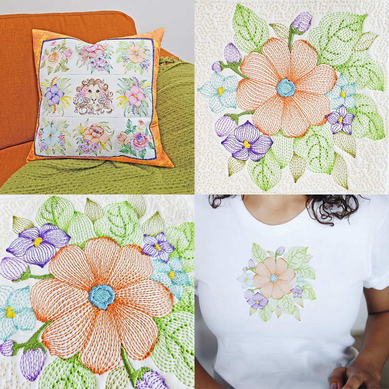 Embroidered Flowers 4 Embroidery Design