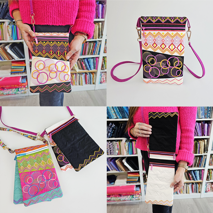 Four Way Boho Bag In The Hoop Machine Embroidery Design ITH