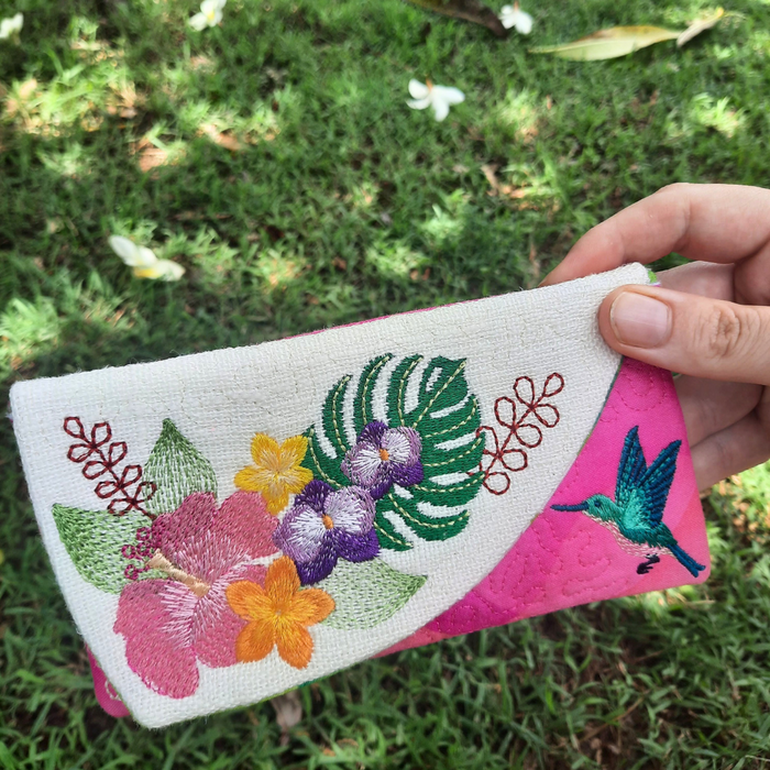 Tropical Flowers ITH Glasses Case Design