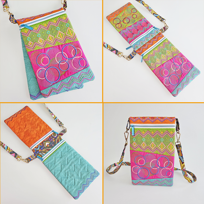 Four Way Boho Bag In The Hoop Machine Embroidery Design ITH