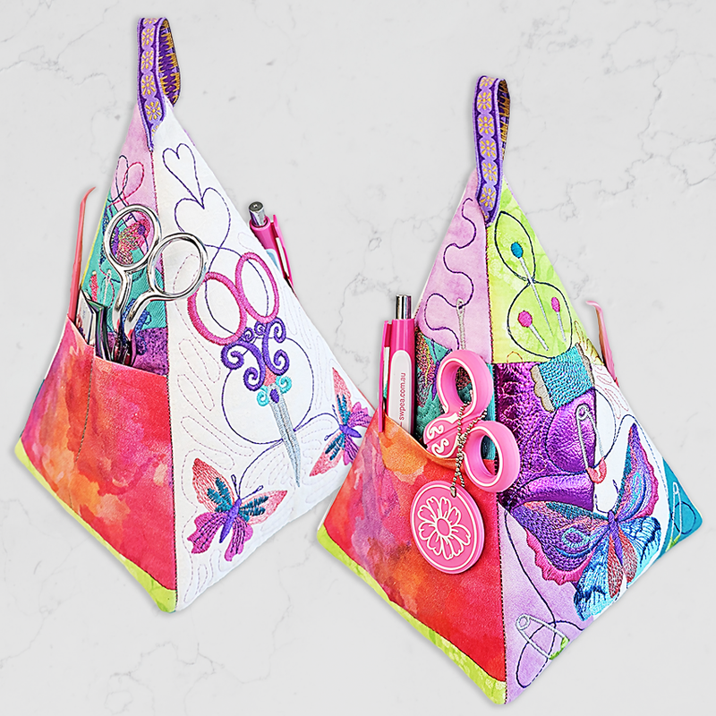 Machine Embroidery Design ITH - Desk Pin Cushion with Pockets