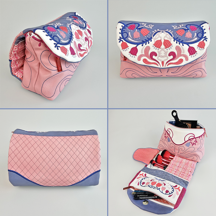 In The Hoop Embroidery Designs - Makeup Brush Cosmetic Bag