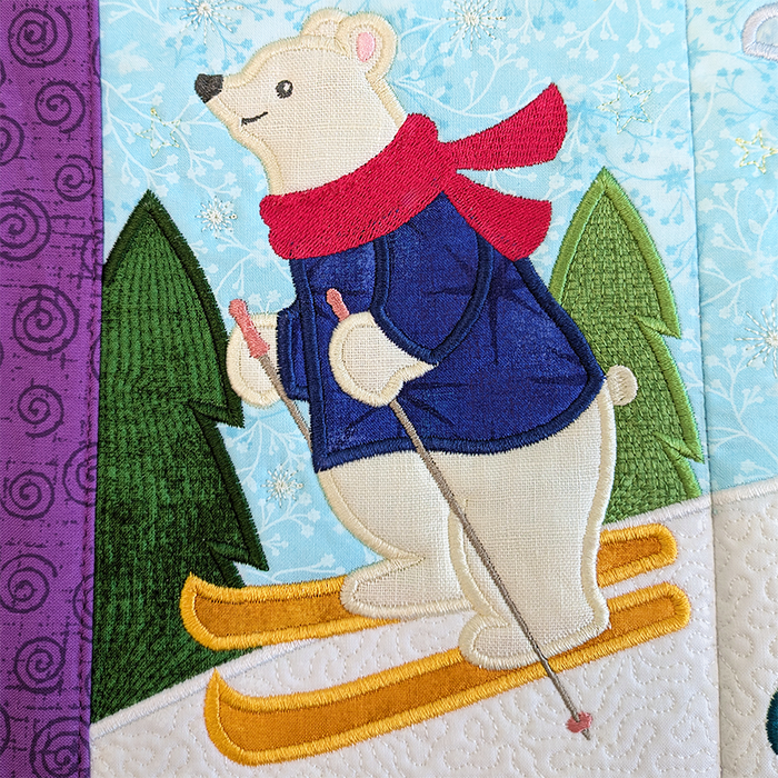 Animal Snow Day Table Runner ITH Design