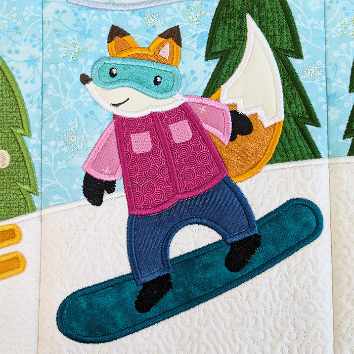 Animal Snow Day Table Runner ITH Design