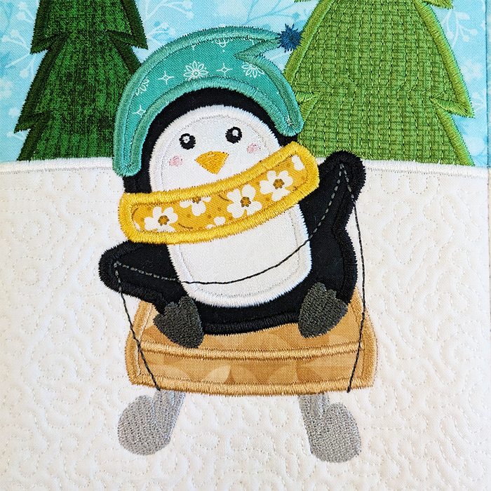 Animal Snow Day Table Runner ITH Design
