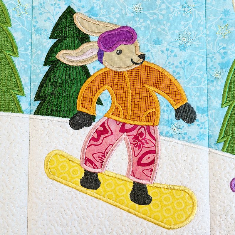 Animal Snow Day Table Runner ITH Design