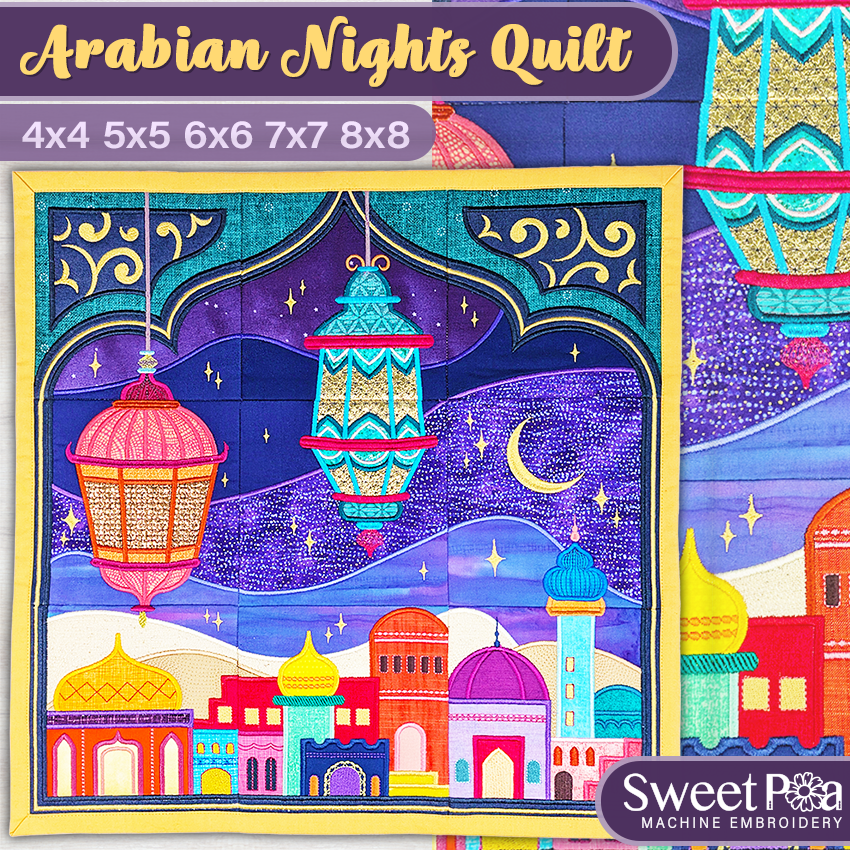 Arabian Nights Quilt Made In The Hoop