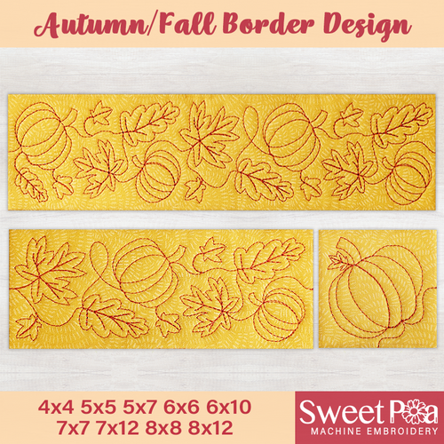 Autumn or Fall Quilting Borders for Machine Embroidery