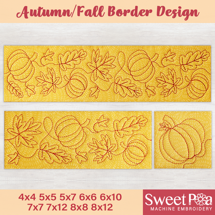 Autumn or Fall Quilting Borders for Machine Embroidery