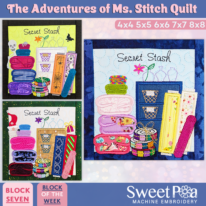 BOW The Adventures of Ms. Stitch - Block 7