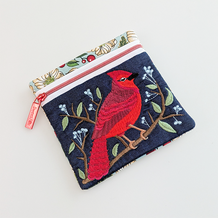 Blue Jay Zipper Purse Made ITH