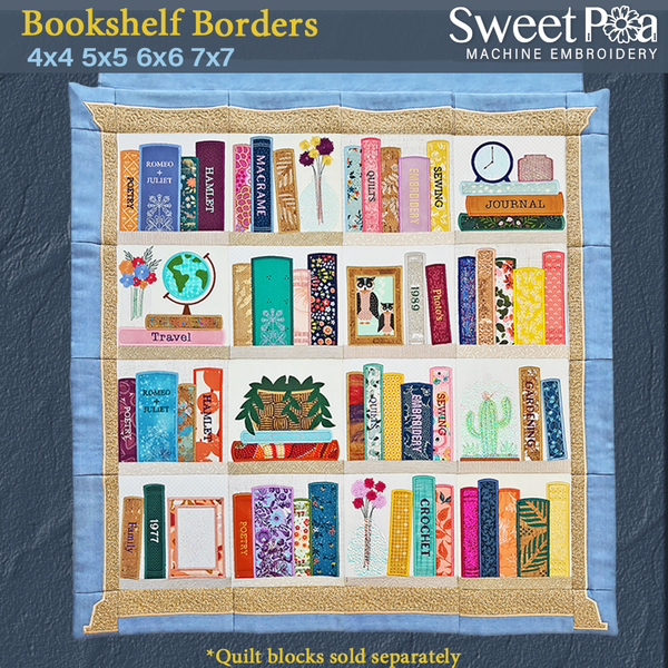 Bookshelf Borders for Machine Embroidery Designs