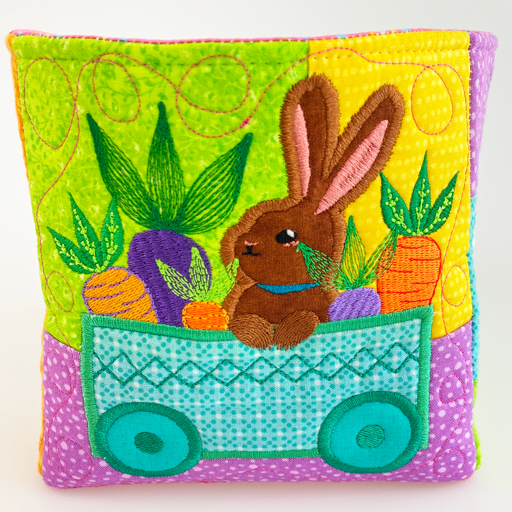 Machine Embroidery Design - Bunny Box 4x4 5x5 6x6 7x7 8x8