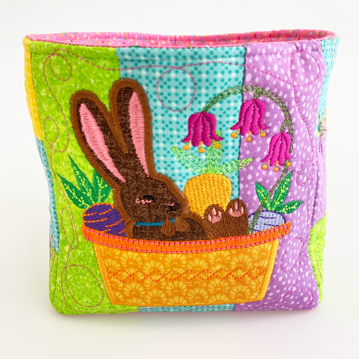 Machine Embroidery Design - Bunny Box 4x4 5x5 6x6 7x7 8x8