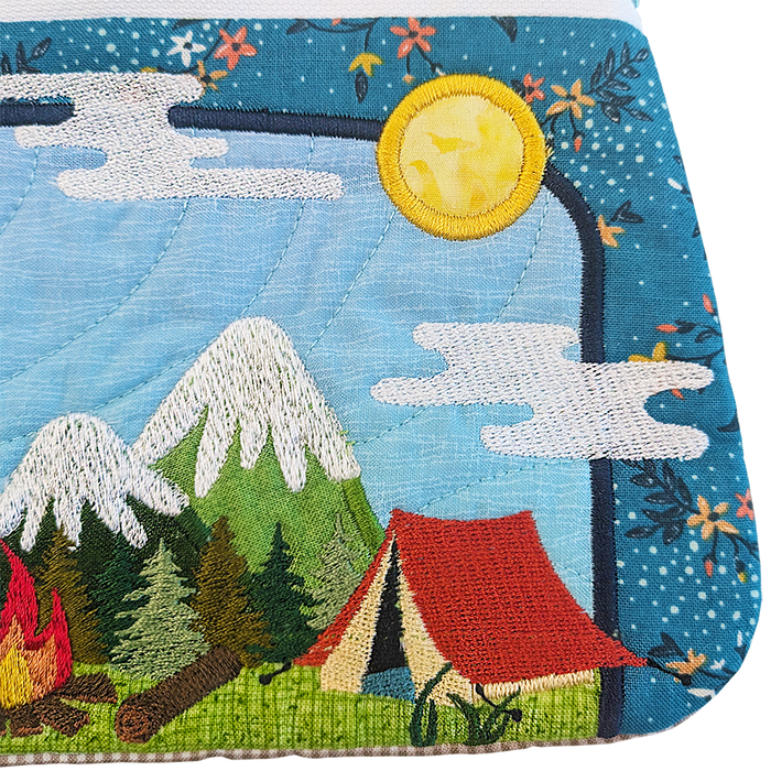 Camping Scene Zipper Case ITH Design