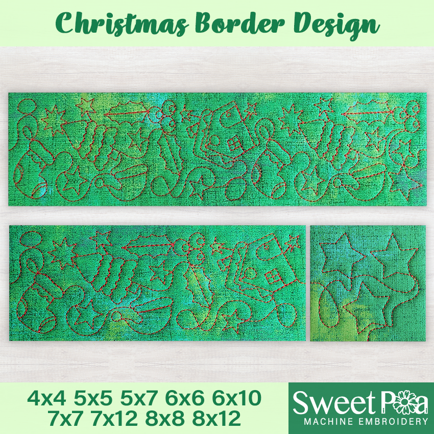 Christmas Quilting Borders for Machine Embroidery