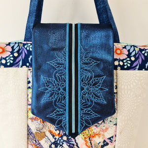 Machine Embroidery Design Download- Redwork Zipper Bag Flap Closure