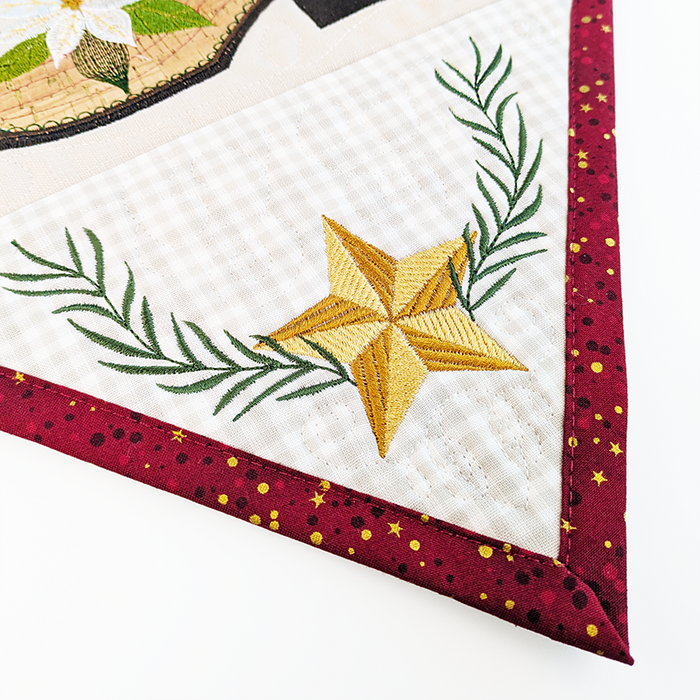 Country Christmas Flag Machine Embroidery Design In the Hoop