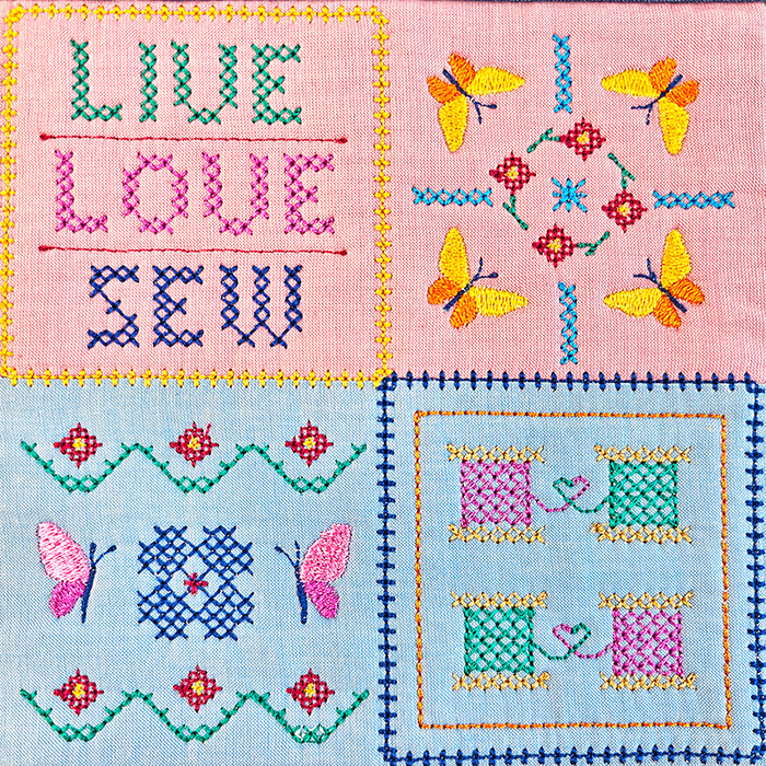 Cross Stitch Placemat and Coaster Set - Machine Embroidery Design