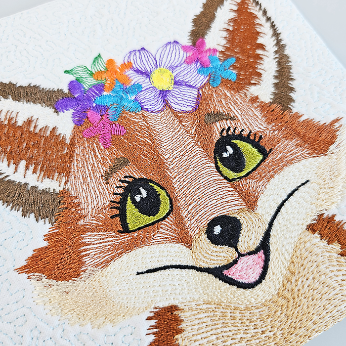 Cute Embroidered Animals with Flowers Set