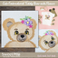 Cute Embroidered Teddy Bear and Flowers Embroidery Design