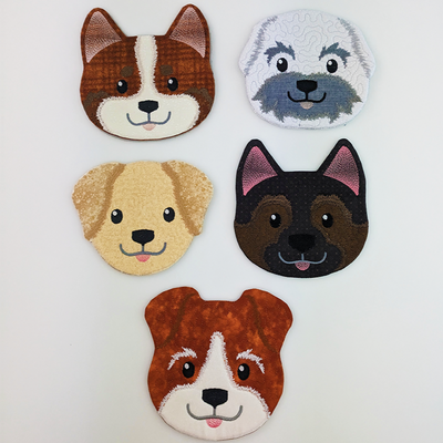 Dog Coasters Machine Embroidery Project