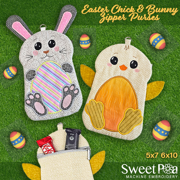 Easter Chick & Bunny Zipper Purses