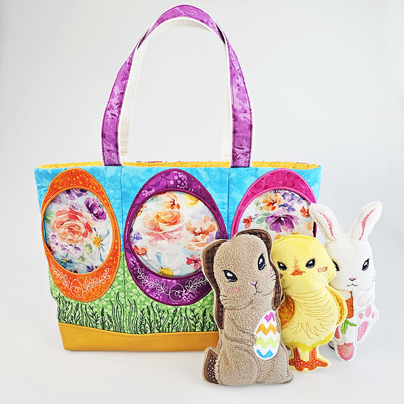 Machine Embroidery Design ITH - Easter Pocket Bag