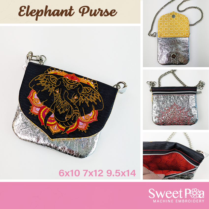 Elephant Purse 6x10 7x12 9.5x14