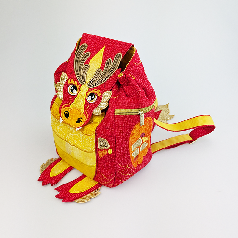 Ember the Dragon Backpack Machine Embroidery Design