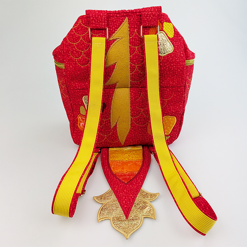 Ember the Dragon Backpack Machine Embroidery Design