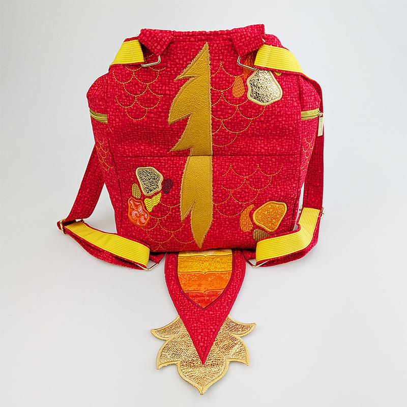 Ember the Dragon Backpack Machine Embroidery Design