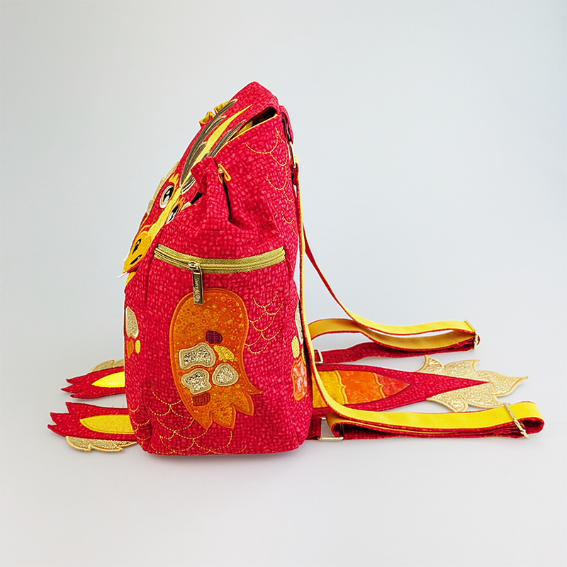 Ember the Dragon Backpack Machine Embroidery Design