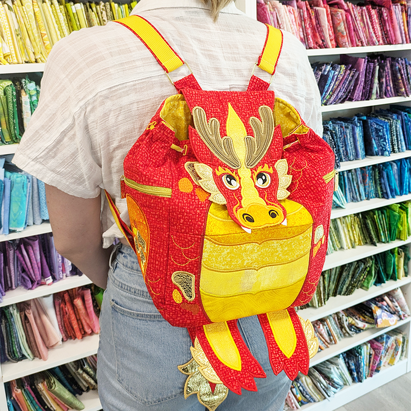 Ember the Dragon Backpack Machine Embroidery Design