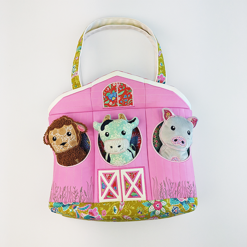 Machine Embroidery Design ITH - Farm Animal Pocket Bag