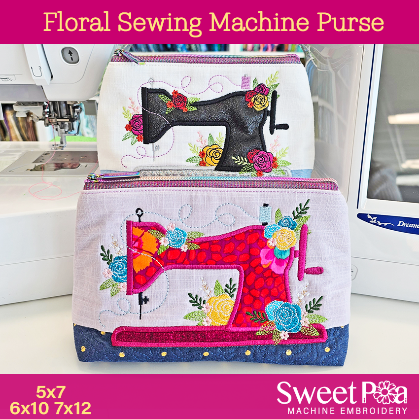 Floral Sewing Machine Purse