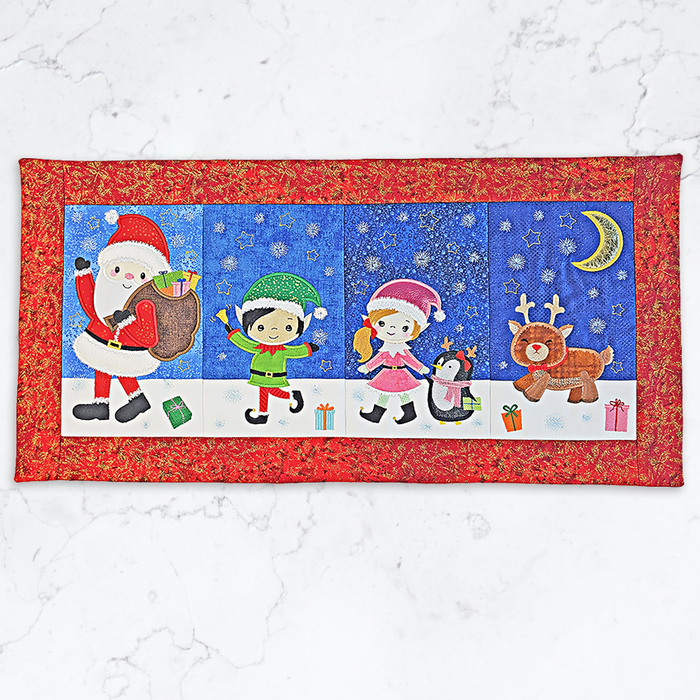 Christmas Embroidery Designs - Following Santa Table Runner