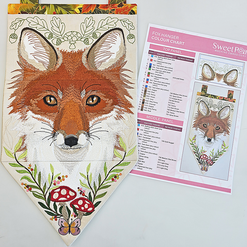 Fall Fox Hanger ITH Design