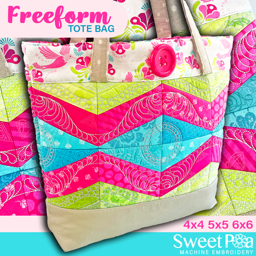ITH Machine Embroidery Design - Freeform Tote Bag