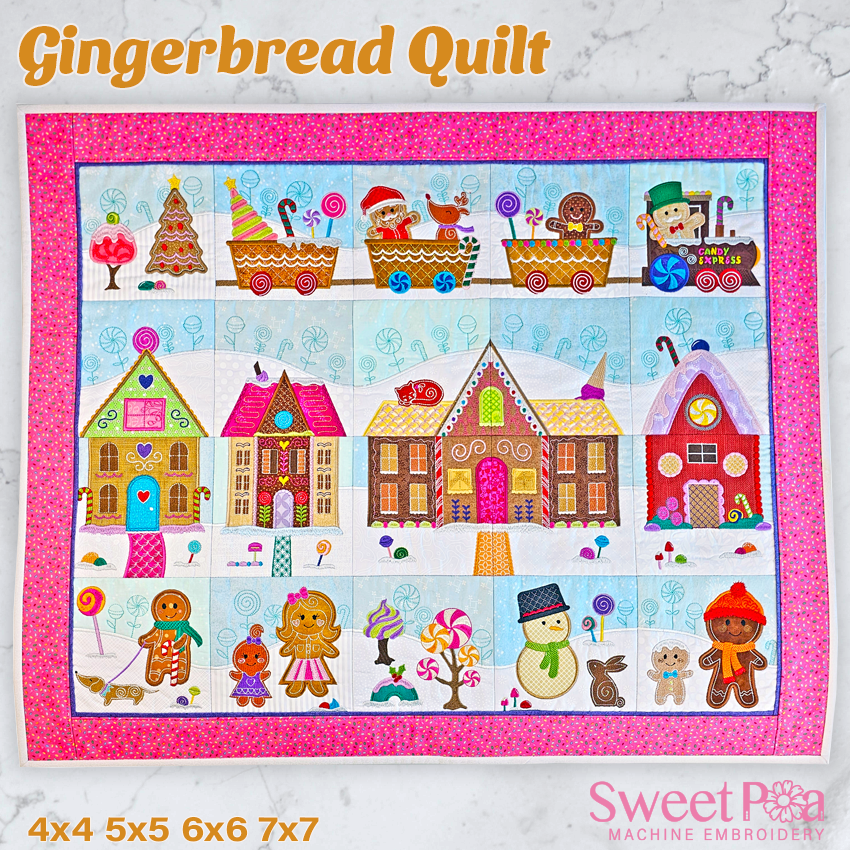 Gingerbread Quilt 4x4 5x5 6x6 7x7