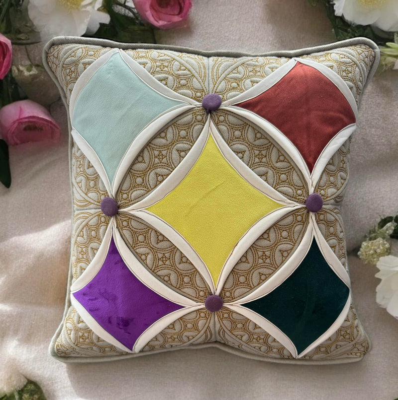 Traditional Cathedral window Quilt machine embroidery designs ITH