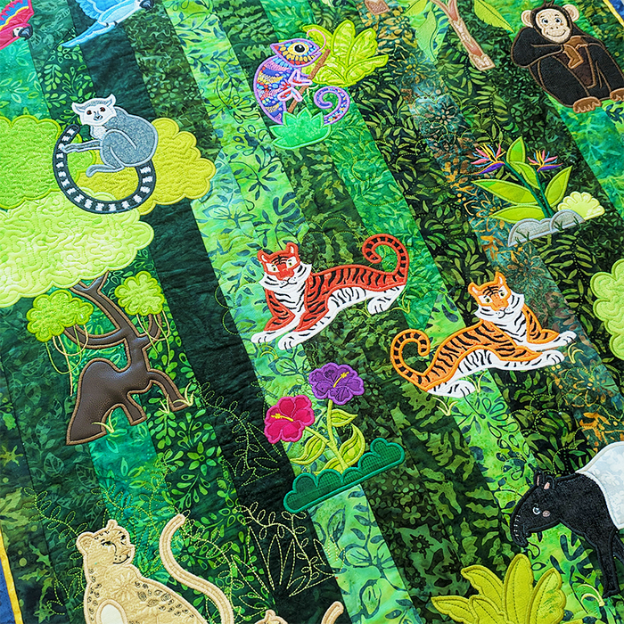 Jungle Floating Quilt ITH Design