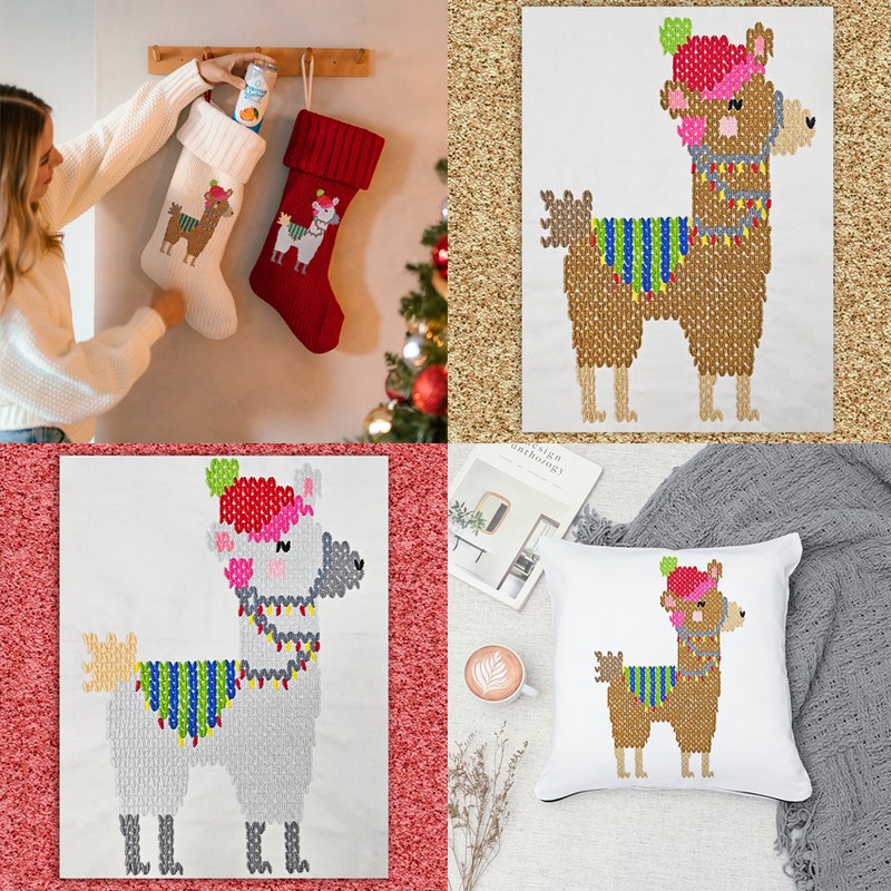 Knitted Llama Embroidery ITH Machine Embroidery Design