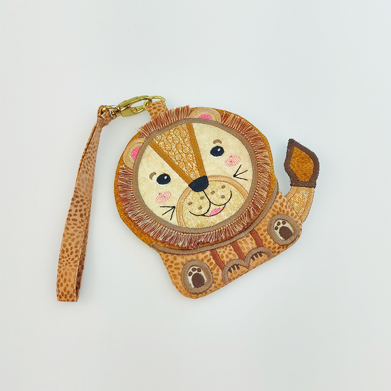 Lion Zipper Purse ITH Design
