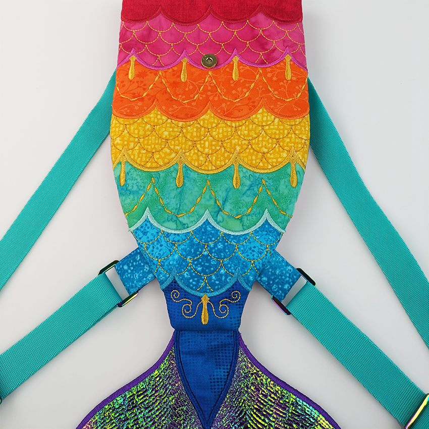 Mermaid Tail Backpack ITH Design 6x10 8x12 9.5x14