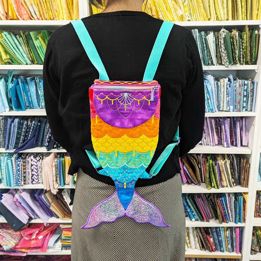 Mermaid Tail Backpack ITH Design 6x10 8x12 9.5x14
