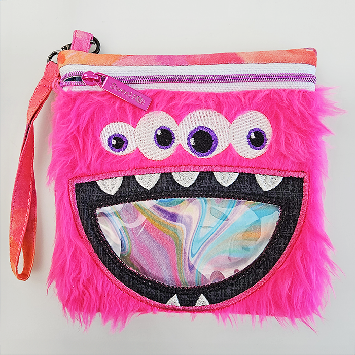 Monster Mouth Windowed Zipper Pockets ITH Design
