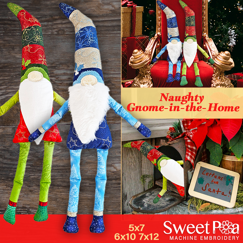 Naughty Gnome in the Home - Elf on the Shelf Inspired ITH Design