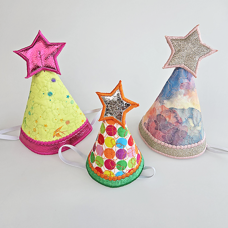 Embroidered Party Hats Made ITH