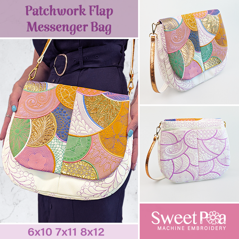 Patchwork Flap Messenger Bag